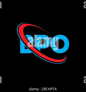 BPO circle letter logo design with circle and ellipse shape. BPO ...