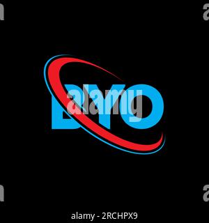 BYO circle letter logo design with circle and ellipse shape. BYO ...