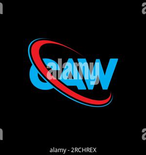 CAW circle letter logo design with circle and ellipse shape. CAW ...