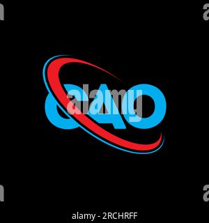 CAO circle letter logo design with circle and ellipse shape. CAO ...