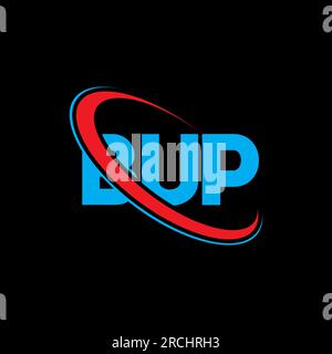 BUP circle letter logo design with circle and ellipse shape. BUP ...