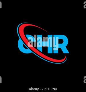 CHR circle letter logo design with circle and ellipse shape. CHR ...