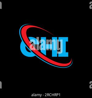 CHI circle letter logo design with circle and ellipse shape. CHI ...