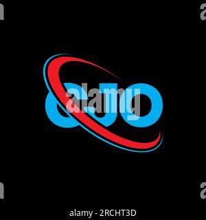 CJO circle letter logo design with circle and ellipse shape. CJO ...