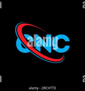 CNC circle letter logo design with circle and ellipse shape. CNC ...