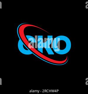 CKO circle letter logo design with circle and ellipse shape. CKO ...