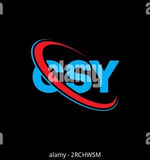 CSY circle letter logo design with circle and ellipse shape. CSY ...