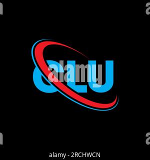 CLU circle letter logo design with circle and ellipse shape. CLU ...