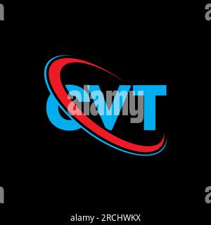 CVT circle letter logo design with circle and ellipse shape. CVT ...