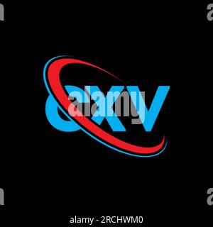 CXV circle letter logo design with circle and ellipse shape. CXV ...