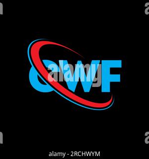 CWF circle letter logo design with circle and ellipse shape. CWF ...