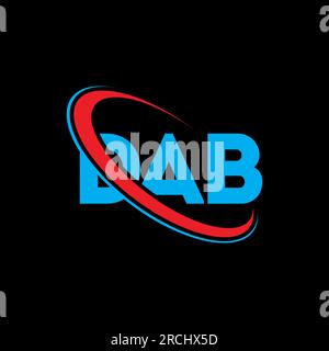 DAB circle letter logo design with circle and ellipse shape. DAB ...