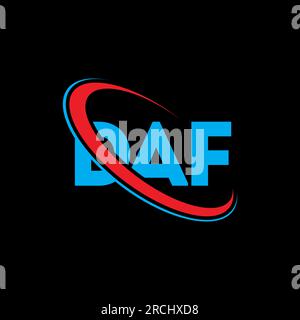DAF circle letter logo design with circle and ellipse shape. DAF ...