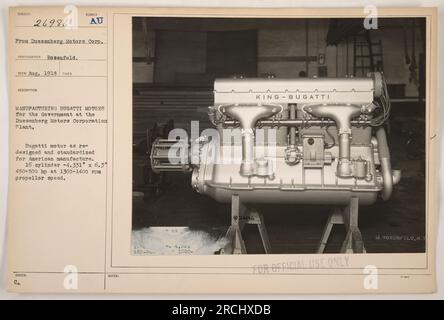 Manufacturing of Bugatti Motors at the Duesenberg Motors Corporation ...