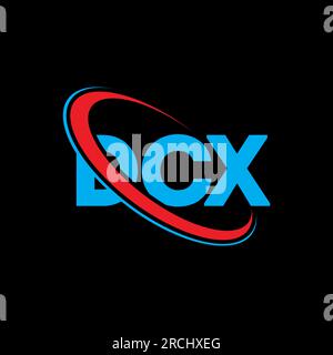 DCX circle letter logo design with circle and ellipse shape. DCX ...
