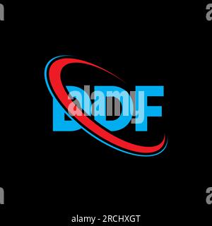 DDF circle letter logo design with circle and ellipse shape. DDF ...