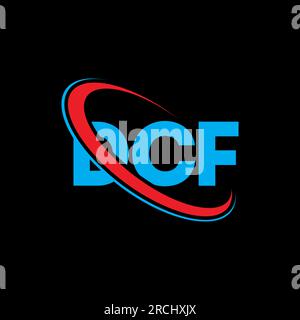 DCF circle letter logo design with circle and ellipse shape. DCF ...