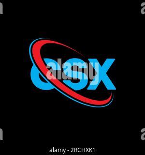 CSX circle letter logo design with circle and ellipse shape. CSX ...