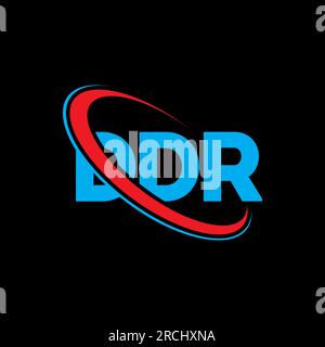 DDR circle letter logo design with circle and ellipse shape. DDR ellipse letters with ...