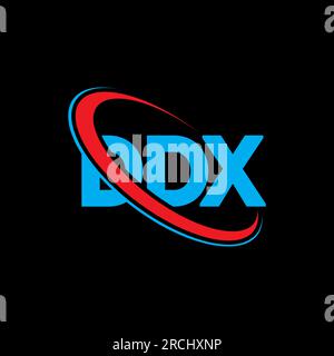 DDX circle letter logo design with circle and ellipse shape. DDX ...