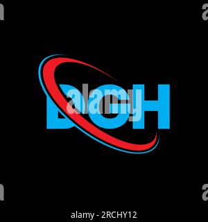 DGH circle letter logo design with circle and ellipse shape. DGH ...