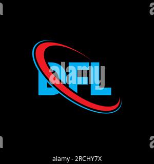 DFL circle letter logo design with circle and ellipse shape. DFL ...