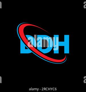 DDH circle letter logo design with circle and ellipse shape. DDH ...