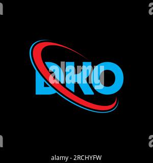 DKO circle letter logo design with circle and ellipse shape. DKO ...