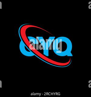 CYQ circle letter logo design with circle and ellipse shape. CYQ ...