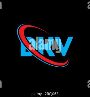 DKV circle letter logo design with circle and ellipse shape. DKV ...