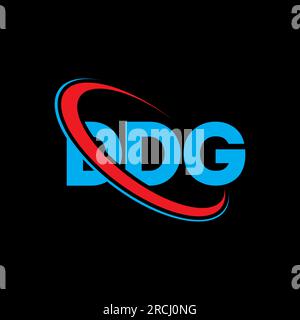 DDG circle letter logo design with circle and ellipse shape. DDG ...