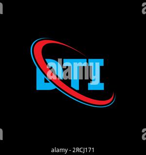 DTI circle letter logo design with circle and ellipse shape. DTI ...