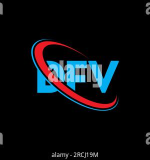 DFV circle letter logo design with circle and ellipse shape. DFV ...