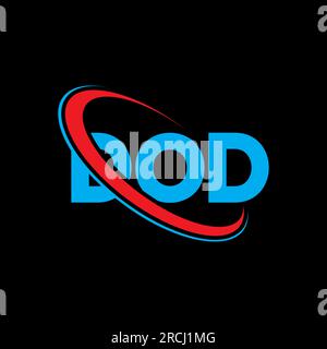 DOD circle letter logo design with circle and ellipse shape. DOD ...