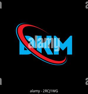 DKM circle letter logo design with circle and ellipse shape. DKM ...