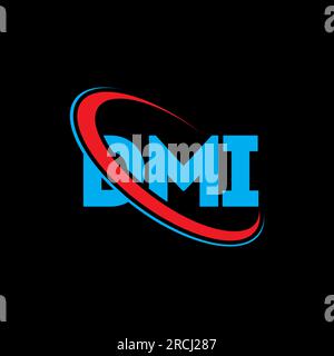 DMI circle letter logo design with circle and ellipse shape. DMI ...