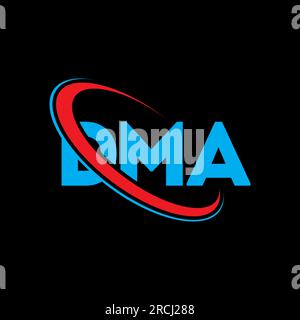 DMA circle letter logo design with circle and ellipse shape. DMA ...
