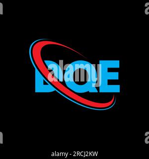 DQE circle letter logo design with circle and ellipse shape. DQE ...