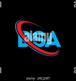 DSA circle letter logo design with circle and ellipse shape. DSA ...