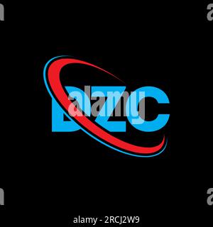 DZC circle letter logo design with circle and ellipse shape. DZC ...