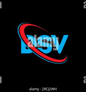 DSV circle letter logo design with circle and ellipse shape. DSV ...