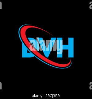 DVH circle letter logo design with circle and ellipse shape. DVH ...