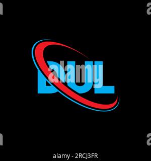 DUL circle letter logo design with circle and ellipse shape. DUL ...