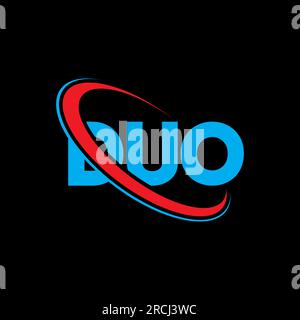 DUO circle letter logo design with circle and ellipse shape. DUO ...