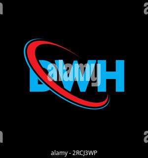 DWH circle letter logo design with circle and ellipse shape. DWH ...