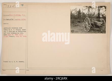 American troops captured a German 77 millimeter gun near Mont St. Fore ...