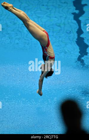 Silver medalist Li Yajie of China celebrates on the podium after the ...