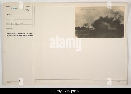 Aftermath of a French mine explosion during World War One. The ...