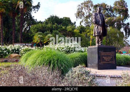 Los Angeles, California: Griffith Jenkins Griffith bronze statue ...