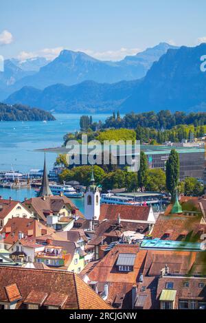 View from the ancient walls, Lucerne, Switzerland Stock Photo - Alamy
